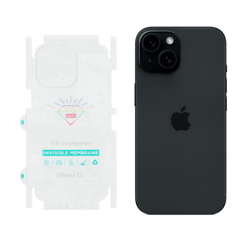 iPhone 15 Unbreakable Membrane Transparent Back Sides Protector
